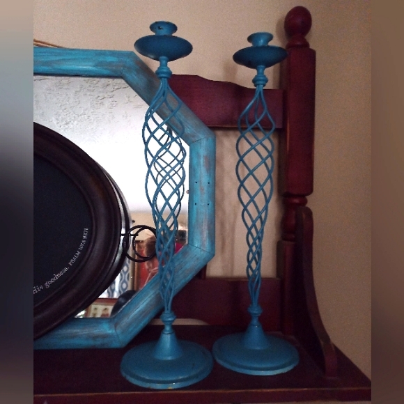Accents | Tall Painted Solid Brass Candlesticks | Poshmark